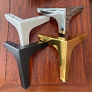 Enkman Set of 4 Metal Furniture Sofa Legs, 4 inches DIY Replacement for Dresser Couch Cabinet Sofa Bed Loveseat Ottoman, Including Screws (6 Inch, Gold)