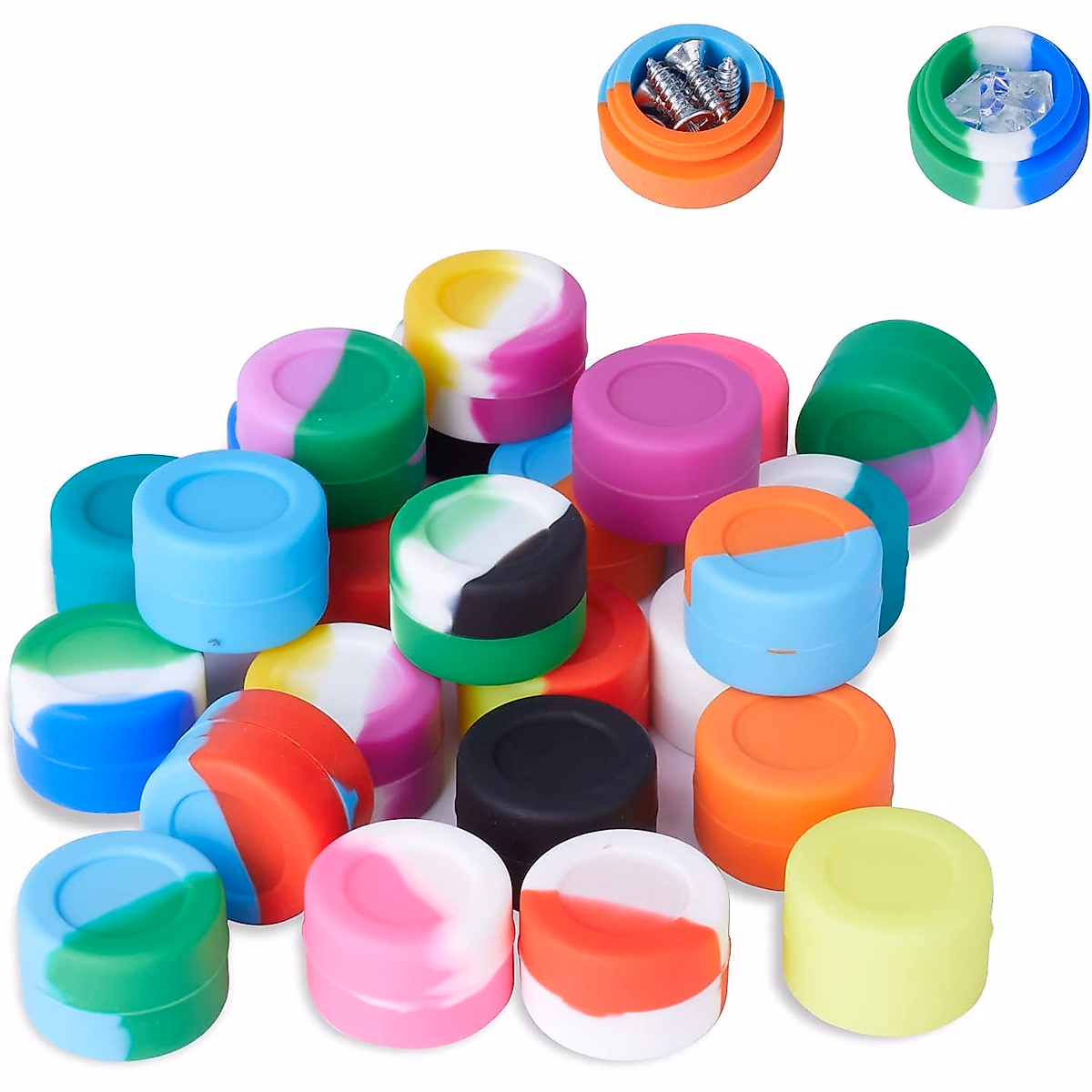 Gentcy Silicone 3ml Lots Silicone Container Box 18 colors 100pcs