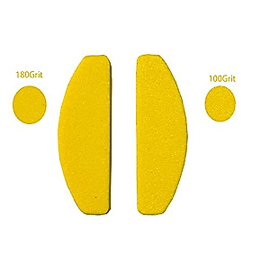 Nail Buffer - Half Moon Nail File 100/180 Grit Professional Fingernail Emery Board Buffing Blocks Manicure Set Nail Care Tool for Acrylic Nails 10pcs (Yellow)