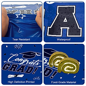 3 Pcs Graduation Tablecloth - Congrats Grad Table Cloth for Class of 2024, Disposable Plastic Rectangle Grad Table Cover for Graduation Party Decorations 2024 and Party Supplies, 54 x 108 Inch (Red)