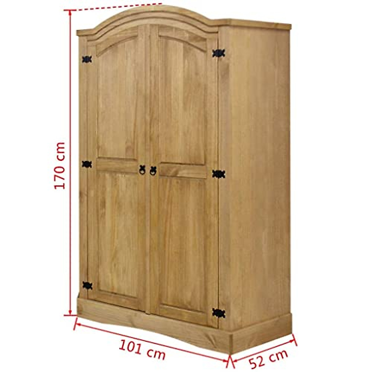 vidaXL Wardrobe Mexican Pine Corona Range w/ 2 Doors Organizer Closet Cabinet