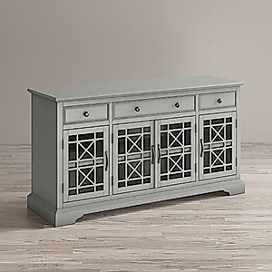Jofran 375-60 Craftsman 60" Media Unit, 60"W X 19"D X 32"H, Earl Grey Finish, (Set of 1), 60''