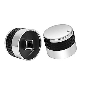 only fire Gas Grill Control Knobs, Chrome Plated Plastic Burner Knobs Replacement for BBQ Gas Grills with D Shaped Valve Stem, 2pcs
