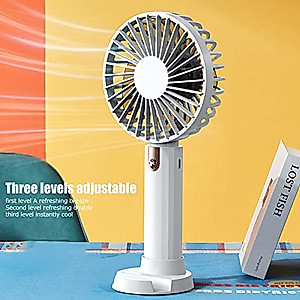 RAZURE Handheld Fan Mini Portable Fan, Cute Mini Personal Fan with 3 Levels Speeds Adjustable, USB Rechargeable Battery Operated Hand Fan for Stylish Women Men Travel Indoor Outdoor