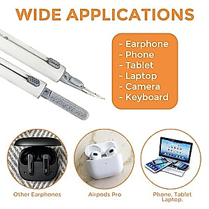 CRAFTUS Airpod Cleaner Kit, Earbuds Cleaning Kit for Airpods Pro 1 2 3, Airpods Cleaning Kit with 2 Soft Spiral Brush, 1 Sim Pin and 1 Putty for Bluetooth Earphones Case, iPhone Charging Jack