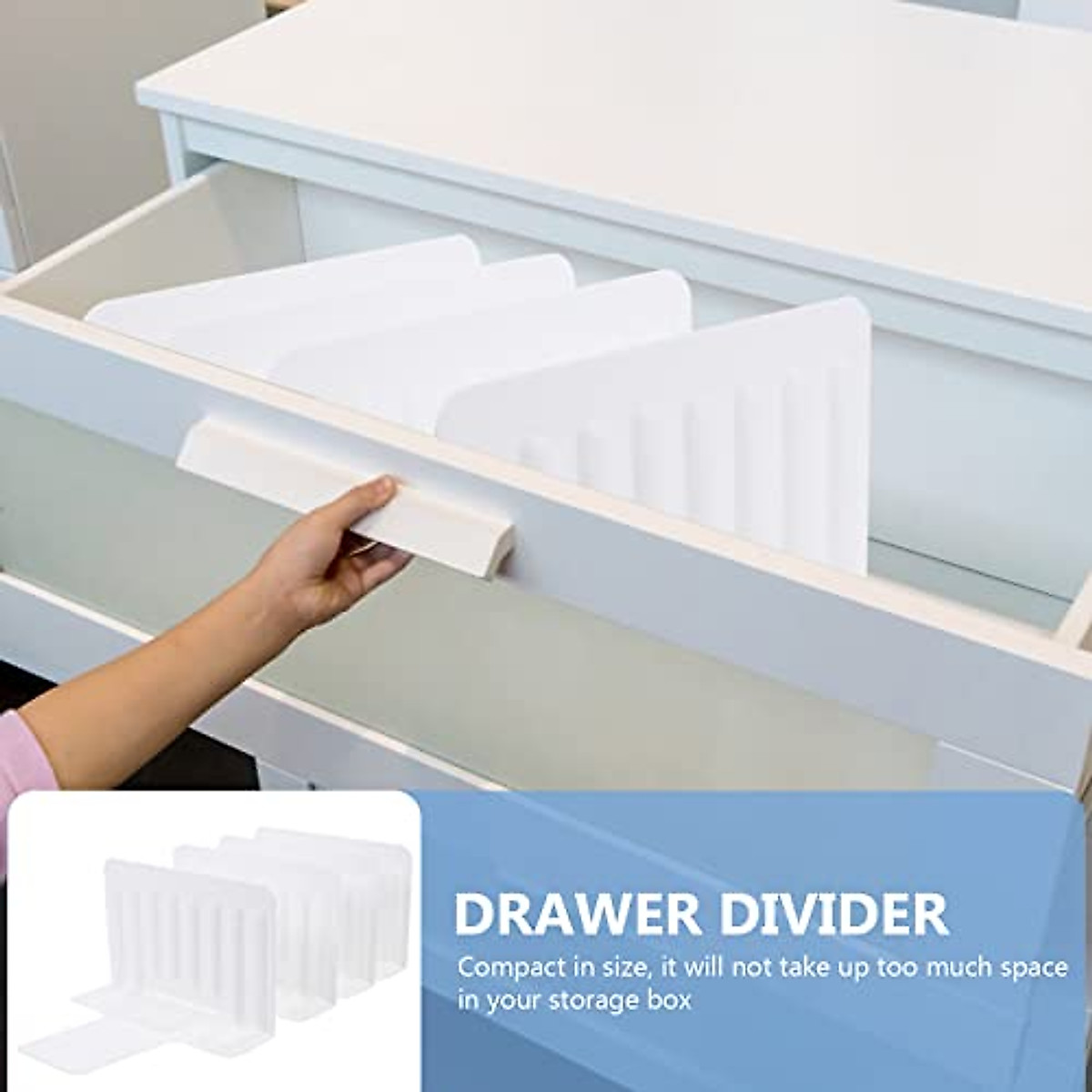 Operitacx Refrigerator Replacement Shelves Drawer Dividers Organizers Clear Plastic Drawers Separator 4pcs Adjustable Kitchen Drawer Organizer for Clothing Utensil Office Bookshelf Storage