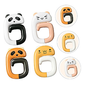 STOBAZA 4pcs Cartoon Animal Desktop Hook Desk Office Bag Hook Nail Handbag Hook Holder Plastic Reusable Hooks Heavy Duty Hangers Tote Multi-Function Hooks Abs Hanger Rack Non-Slip Student