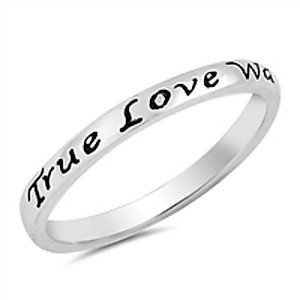 CloseoutWarehouse 925 Sterling Silver True Love Waits Ring Size 8