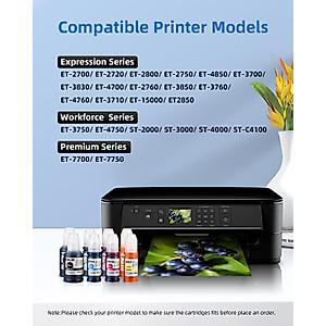 OIunendlich Compatible Epson 502 T502 Refill Ink Bottles Replacement for Epson Ecotank ET-2750 ET-3750 ET-4750 ET-2760 ET-3760 ET-4760 ET-2700 ET-3700 ET-3710 ET-15000 ST-2000 ST-3000 ST-4000 Printer