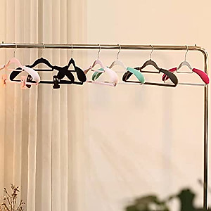 KADEA 10 pcs Velvet Hangers with Shoulder Form, Suitable for Velvet Hangers, Non-Slip (Please Note: Hangers are not Included.) (Black)