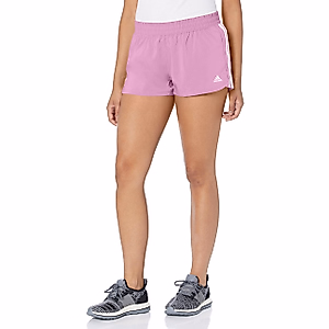 adidas Women's Pacer 3-Stripes Woven Shorts, Pulse Lilac/White, X-Large