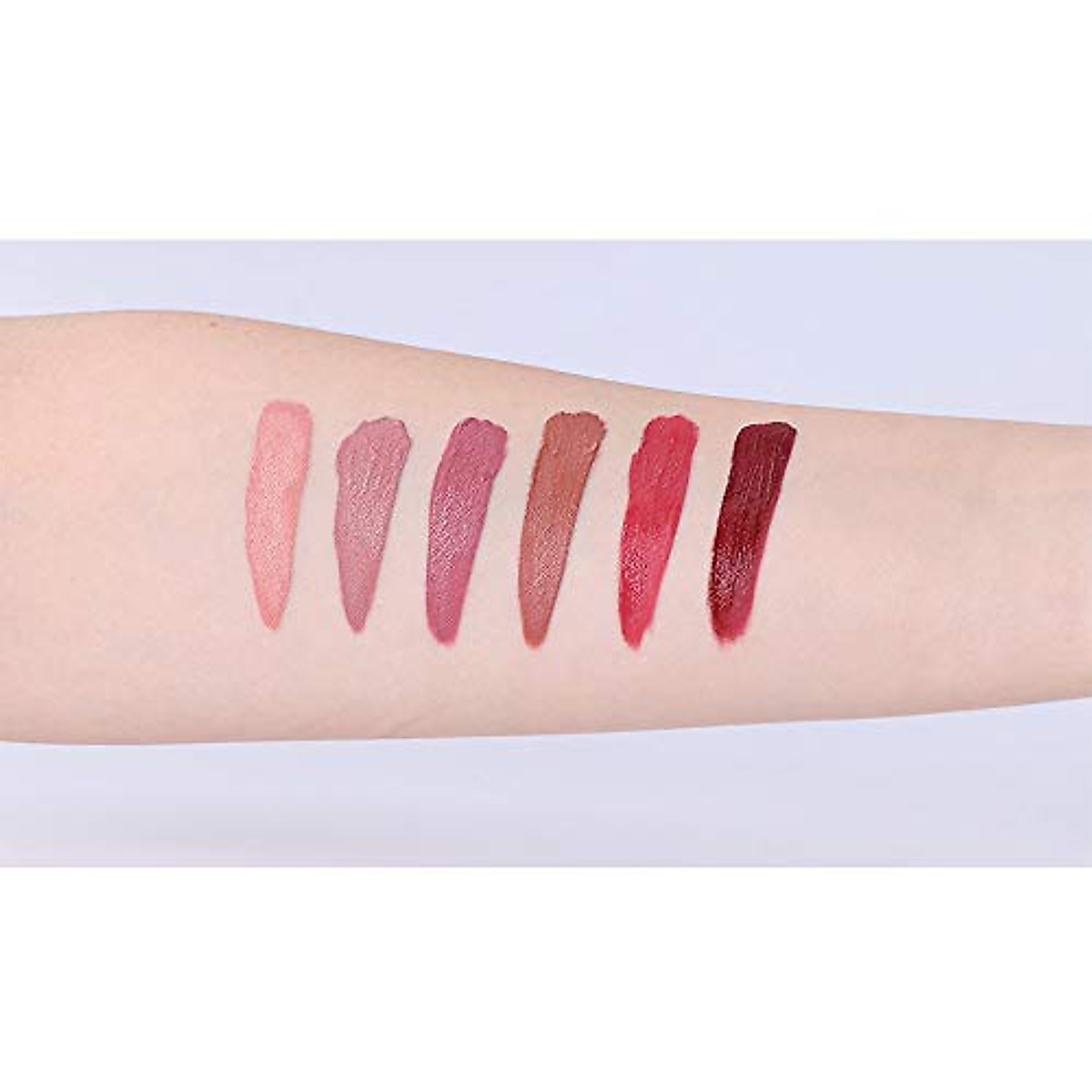 NICEFACE 6Pcs Matte Liquid Lipstick Set, Long-Lasting, Highly Pigmented with Moisturizing Lip Gloss, Waterproof & Fade-Resistant for Beautiful Lip Color Makeup