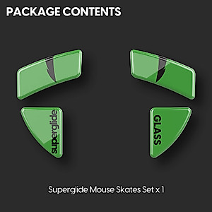 Superglide1 - Super Smooth Polished Surface Mouse Feet/Skates Made with Ultra Strong Flawless Glass Super Fast Smooth and Durable Sole for Razer Viper Ultimate [Green]