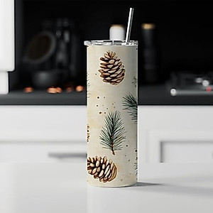 Medpol rustic christmas theme insulated tumblers coffee cup Gift，rustic christmas theme Drinking Glasses-Tea Cup-Coffee Mug tumbler with lid and straw 20 oz insulated tumbler cups