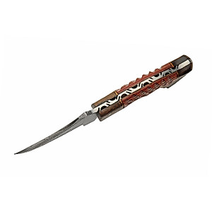 Damascus Steel Red Pueblo | Wood Handle 8 inch Hunting Knife