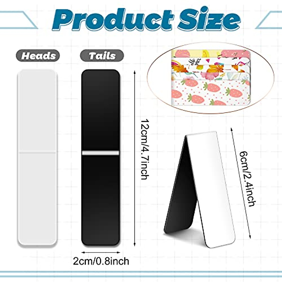 30 Pieces Magnetic Bookmark Book Marker Clip Sublimation Bookmarks Sublimation Magnetic Bookmarks Page Markers for Students Teachers Classroom Home Office Reading Supplies