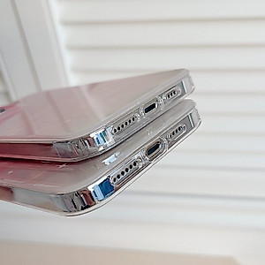 YeLoveHaw Designed for iPhone 14 Pro Case for Women Girls, Glitter Pink Purple Colorful Pearly-Lustre Shell, Cute Heart-Shaped Pattern, Slim Hard Protective Cover for iPhone 14Pro 6.1''(White Heart)