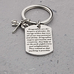 MYOSPARK Dragonfly Keychain Graduation Gift Dragonfly Lovers Gift Encouragement Gifts for Her (Dragonflies Keepers KC)