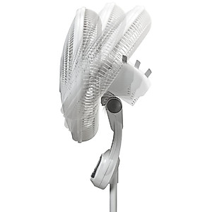 Lasko 16" 3-Speed Pedestal Fan with Remote Control LED Display Widespread Oscillation Auto-Off Timer Adjustable Height Easy-Grip 1646 (Renewed)