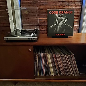 Tabletop Vinyl Record Holder – Record Display Now Playing-Perfectly with Record Collection Holders，Holds any Size Record -Doubles - Triple Gatefolds, even Box-Sets(Walnut)