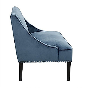 Madison Park Avalon Swoop Arm Settee Blue/Brown See Below, MP106-0383