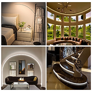 Muzata 6Pack 3.3FT/1M Bendable Silver LED Channel U Shape Aluminum LED Diffuser Channel with Milky White Cover U106 WW 1M