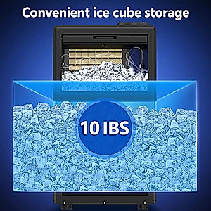 Electric Ice Maker, Commercial Ice Machine,70Lbs/Day, Stainless Steel Ice Machine with 10 Lbs Capacity, Ideal for Restaurant, Bars, Home and Offices, Includes Scoop