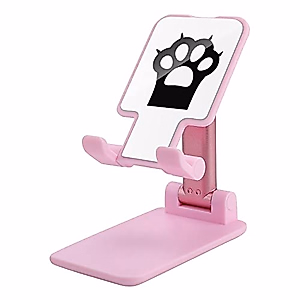 Big Black Cat Paw Cell Phone Stand Foldable Adjustable Cellphone Holder Desktop Dock Compatible with iPhone Switch Tablets (4-13")