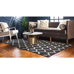 Unique Loom Trellis Collection Area Rug - Philadelphia (5' 1" x 8' Rectangle Black/Beige)