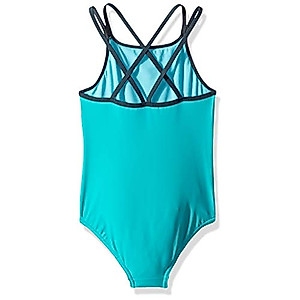 Speedo Girl's Swimsuit One Piece Solid Cross Back Multi Straps