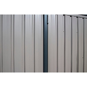 Cover-It 8x6 Metal Outdoor Galvanized Steel Storage Shed with Swinging Double Lockable Doors for Backyard or Patio Storage of Bikes, Grills, Supplies, Tools, Toys, for Lawn, Garden, and Camping, Tan