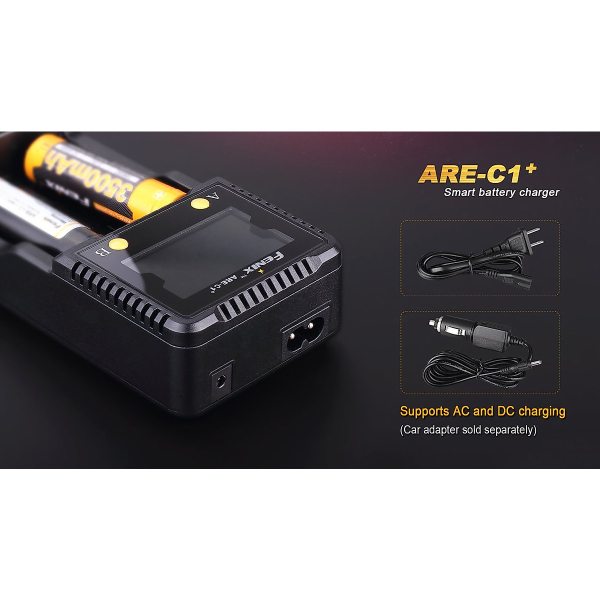 EdisonBright Fenix are-C1+ Plus Universal Smart Digital Display Battery Charger Battery Carry case