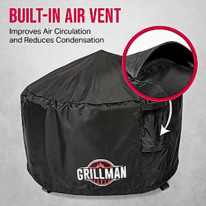 Heavy Duty Fire Pit Covers, Fit 32x16 Inch Round Gas Fire Pit - 600D Polyester Firepit Covers Round, Outdoor Fire Pit Cover, Firepit Cover, Fire Pit Cover Round, Patio Cover for Fire Pit, Table Cover