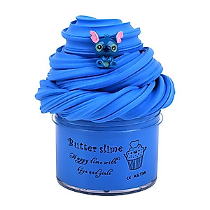 Blue Butter Slime, Girls and Boys Scented Slime Stress Relief Toy, Super Soft and Non-Sticky, for Party Favors, Birthday Gifts, School Education(7oz 200ml)