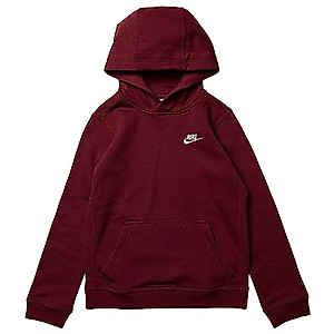 Nike Boy's Club Fleece Pullover Hoodie (Little Kids/Big Kids) Dark Beetroot/White XS (6X Little Kid)