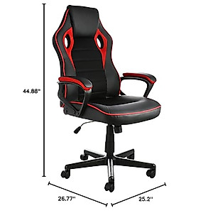 Elama Adjustable Swivel Base Office/Gaming Chair (Red)