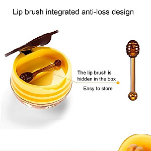 2 PCS Bee Lip Balm Honey Pot,Honey Lip Mask,Honey Propolis Lip Mask Moisturizing Moisture Nourishing Dry & Chapped Lips,Lip Care and Reduces Lip Lines