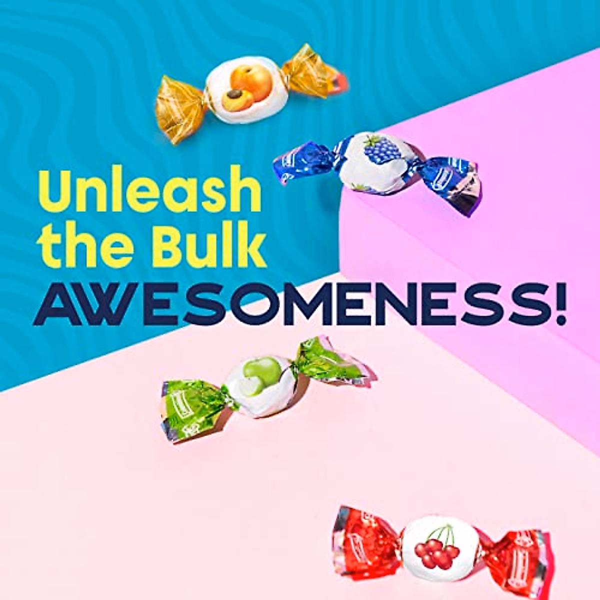 Colombina Delicate Fruit Filled Drops Individually wrapped hard candy in a bulk bag of 4 Assorted Fruit Candy Flavors, 2.2 pounds, 660 candies from Colombina