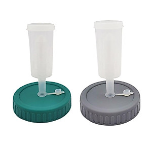1PCS Mason Jar Lid with Airlock,Pickle Lid Mason Jar Airlock Lid Wide Mouth Pickle Lid for Home Kimchi Kit(Green)