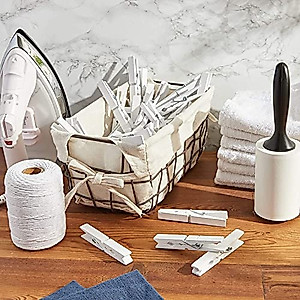 Juvale 100 Pack Bulk Large White Clothespins for Hanging Laundry, Photos, DIY Crafts (4 in)