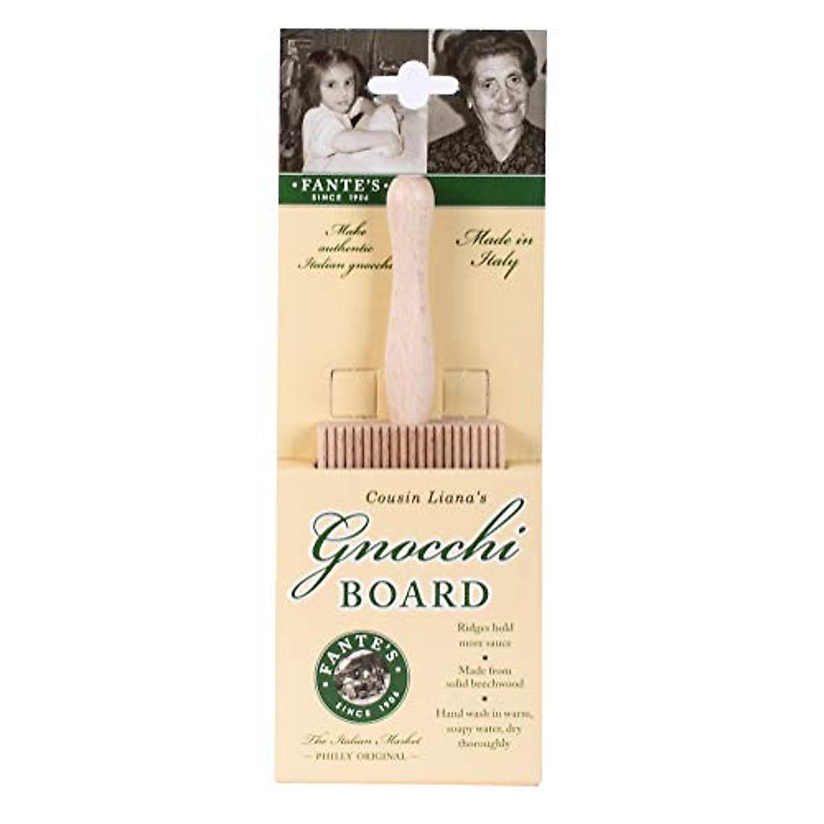 Fantes Gnocchi Board, Beechwood, 8-Inches, The Italian Market Original since 1906
