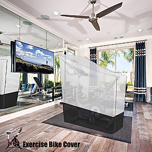 EPCOVER Exercise Bike Cover Indoor,Protective Cover for Upright Indoor Cycling Bike with Zipper Waterproof and Dustproof(Silver-Black,Large)