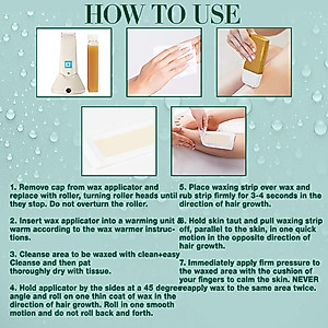 Clean + Easy Large Roller Heads for Roll-On Wax Refill, Disposable and Easy to Attach, for Easy Wax Application on Legs and Body, At-home, Self and DIY Waxing, Travel-size, 3 Roller Heads - 1 Pack