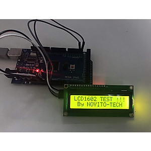 NOYITO 1602 16x2 LCD Module Yellow-Green Backlight with PCF8574T IC IIC Driver Serial Interface Compatible with Win OS UNO R3 MEGA2560 (Pack of 2) (1602 IIC Screen Yellow-Green)