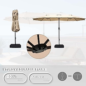 Cozy Daisy 15 FT Patio Umbrella With Base Included, Deck Umbrellas Outside With Stand