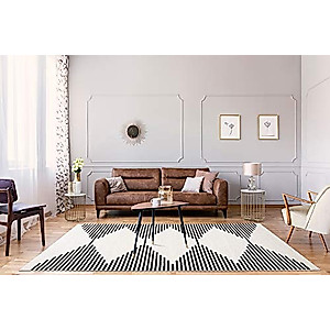 Poly and Bark Mekko 6'x9' Area Rug, 6' x 9', Mist White