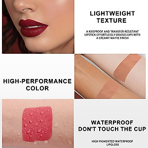 UCANBE 8Pcs/Set Velvet Matte Liquid Lipstick Makeup Lip Stick Classic Waterproof Long Lasting Smooth Soft Reach Colors Full Lips Gloss For Women Gift Sets (Set B)