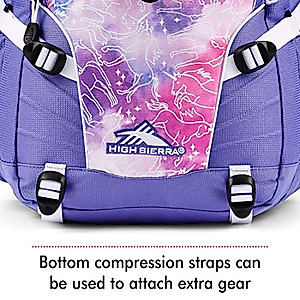 High Sierra Loop Backpack, Travel, or Work Bookbag with tablet sleeve, One Size, Unicorn Clouds/Lavender/White