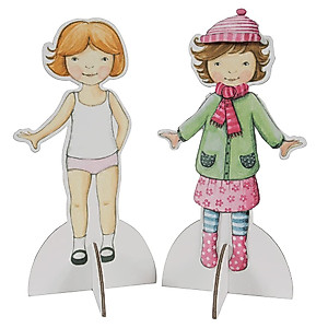 Tiger Tribe: Paper Dolls Kit - Vintage - Design & Dress 2 Paper Dolls, Includes Clothes You Color in, Colored Clothes, Stickers & Colored Pencils