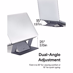 MOFT Invisible Slim Laptop Stand, Adhesive and Reusable, Adjustable Perfect Viewing Angles, Compatible with Laptops Up to 15.6", (Starry Grey)